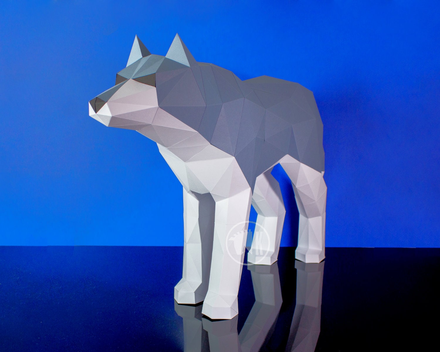 Wolf Papercraft Template DIY Wolf Pattern Low Poly Wolf | Etsy