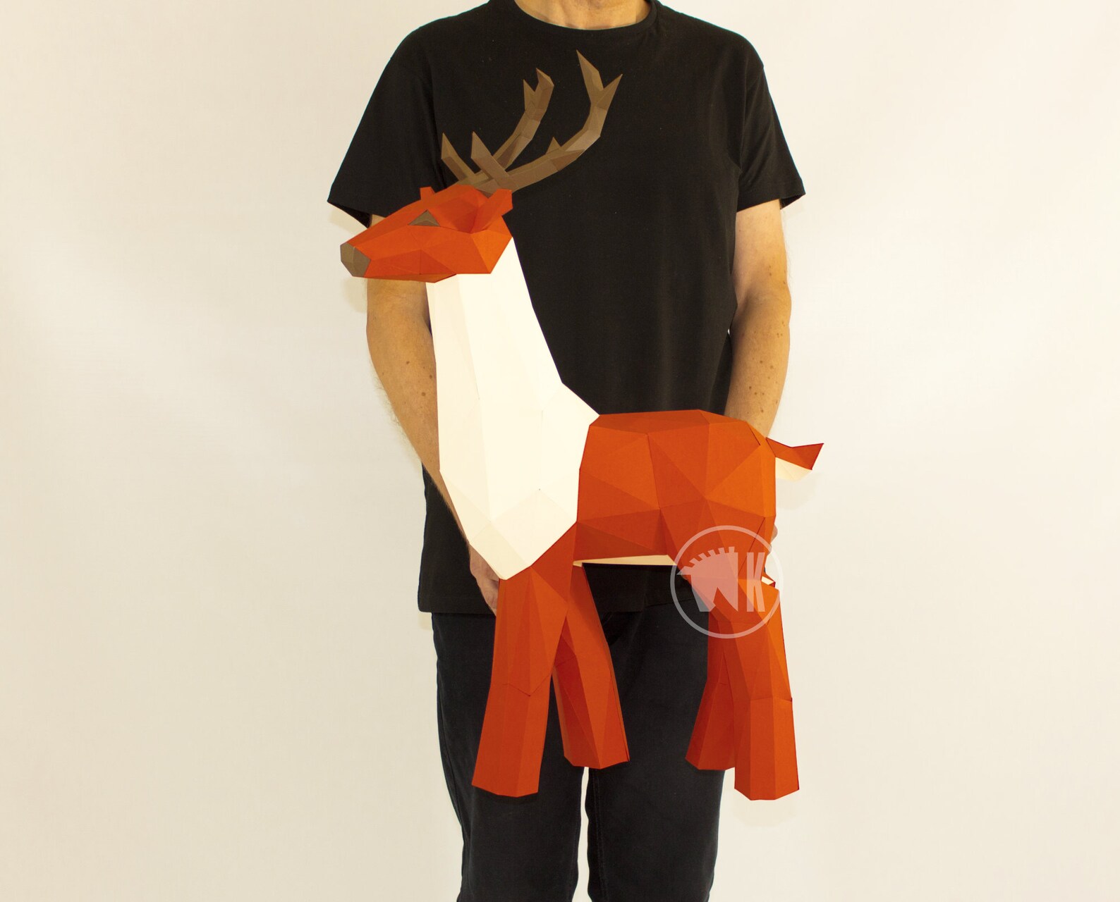 Deer Stag Papercraft Template DIY Papercraft Deer Stag Low - Etsy Canada