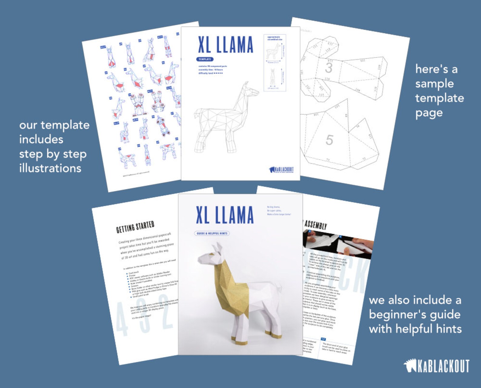 XL Llama Papercraft Template PDF Printable Llama Pattern DIY | Etsy