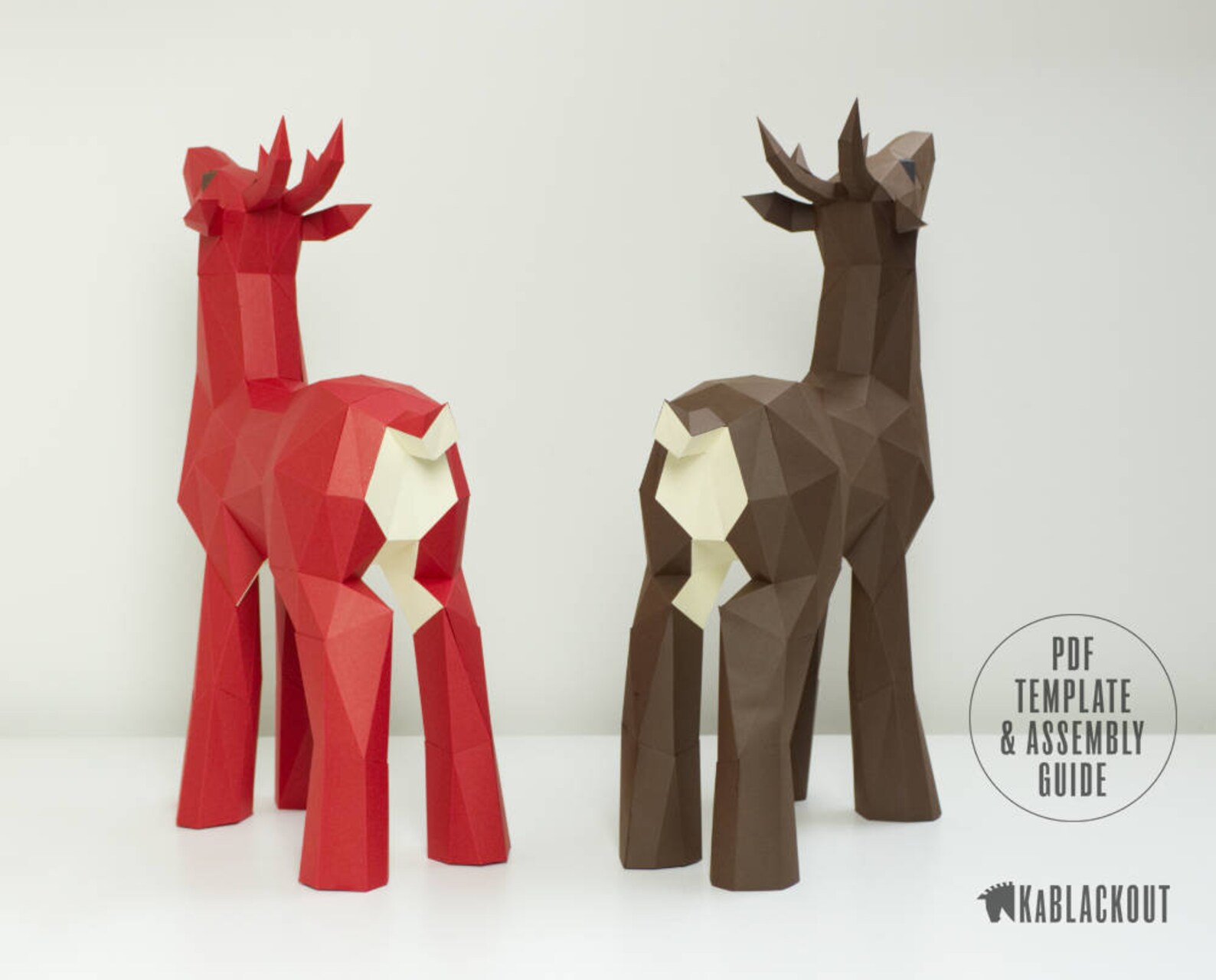 Deer Papercraft , Papercraft Deer, DIY Deer, Low Poly Deer, Deer ...