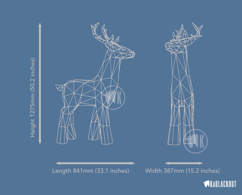 XL Papercraft Deer Stag Template, Low Poly Papercraft Deer Stag, Big 3D ...