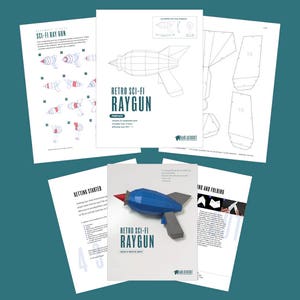 Raygun Papercraft, Low Poly Retro Raygun, Steampunk Raygun, Space Gun ...