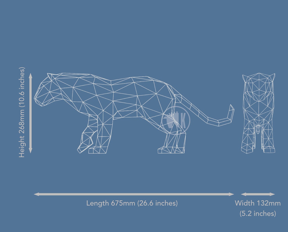 Panther Papercraft Template Papercraft Panther Polygonal | Etsy