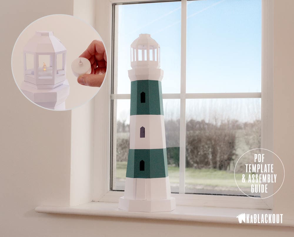 Lighthouse Papercraft Low Poly Lighthouse Template DIY Tea - Etsy UK