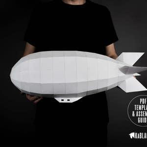 Low Poly Airship, Steampunk Airship, Airship Papercraft, Paper Model ...