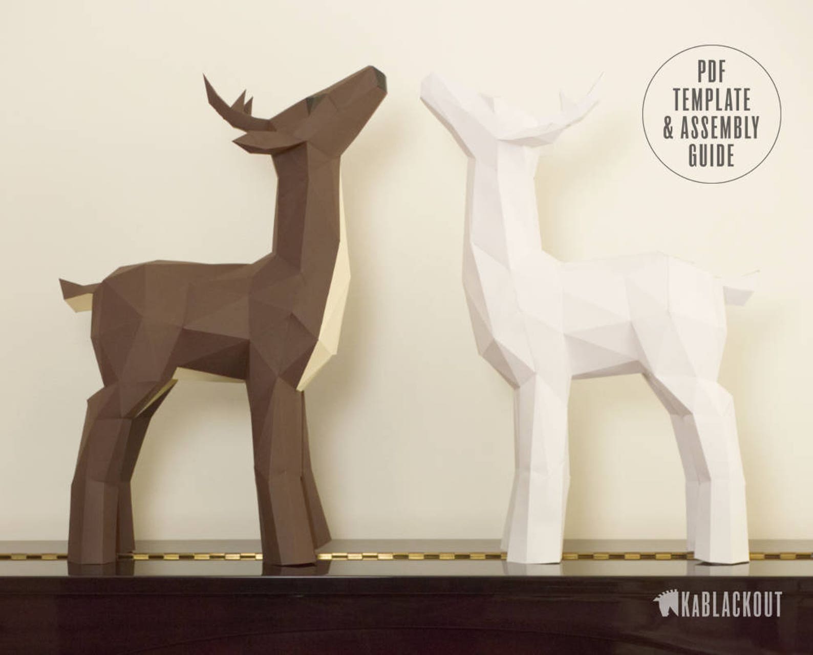 Deer Papercraft Papercraft Deer DIY Deer Low Poly Deer - Etsy UK