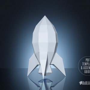 Rocket Papercraft Template, DIY Papercraft, 3D Rocket, Printable Space ...