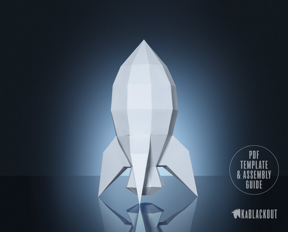 Rocket Papercraft Template DIY Papercraft 3D Rocket - Etsy UK