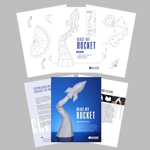 Low Poly Papercraft Rocket | Paper Rocket Desk Decor | Paper Craft ...