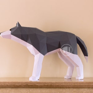 Wolf Papercraft Template, DIY Wolf Pattern, Low Poly Wolf Paper Craft ...