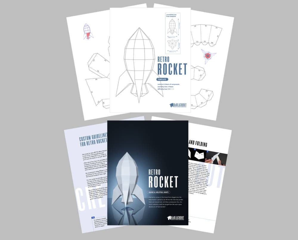 Rocket Papercraft Template DIY Papercraft 3D Rocket UK