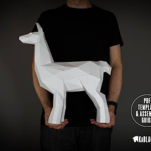 Llama Template, Llama Papercraft Pattern, DIY Low Poly Printable Paper ...