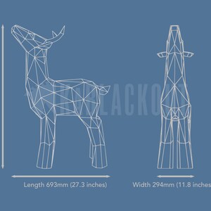 Deer Papercraft Template, Printable PDF Reindeer Pattern, Low Poly ...