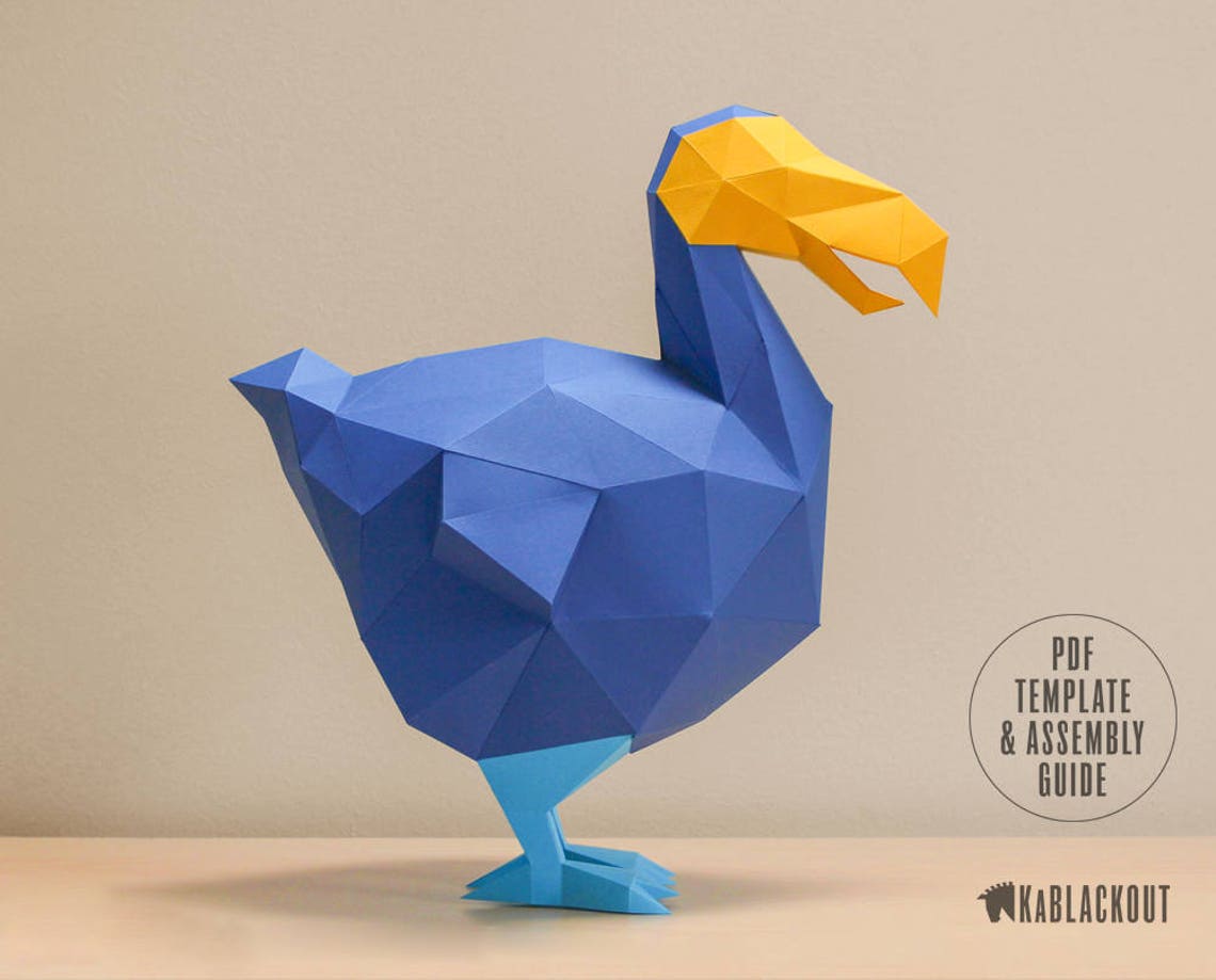 Dodo Papercraft Template, Low Poly Dodo, Dodo Decor, DIY Dodo, Dodo ...