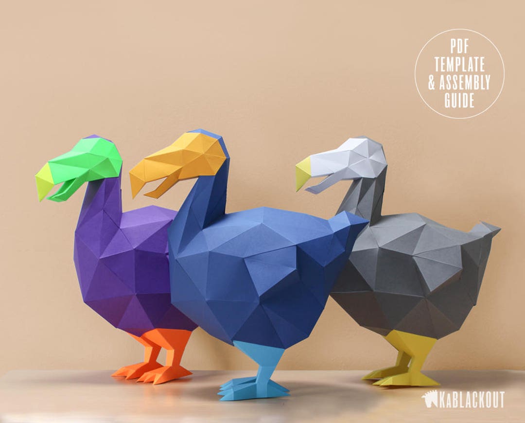 Dodo Papercraft Template, Low Poly Dodo, Dodo Decor, DIY Dodo, Dodo ...