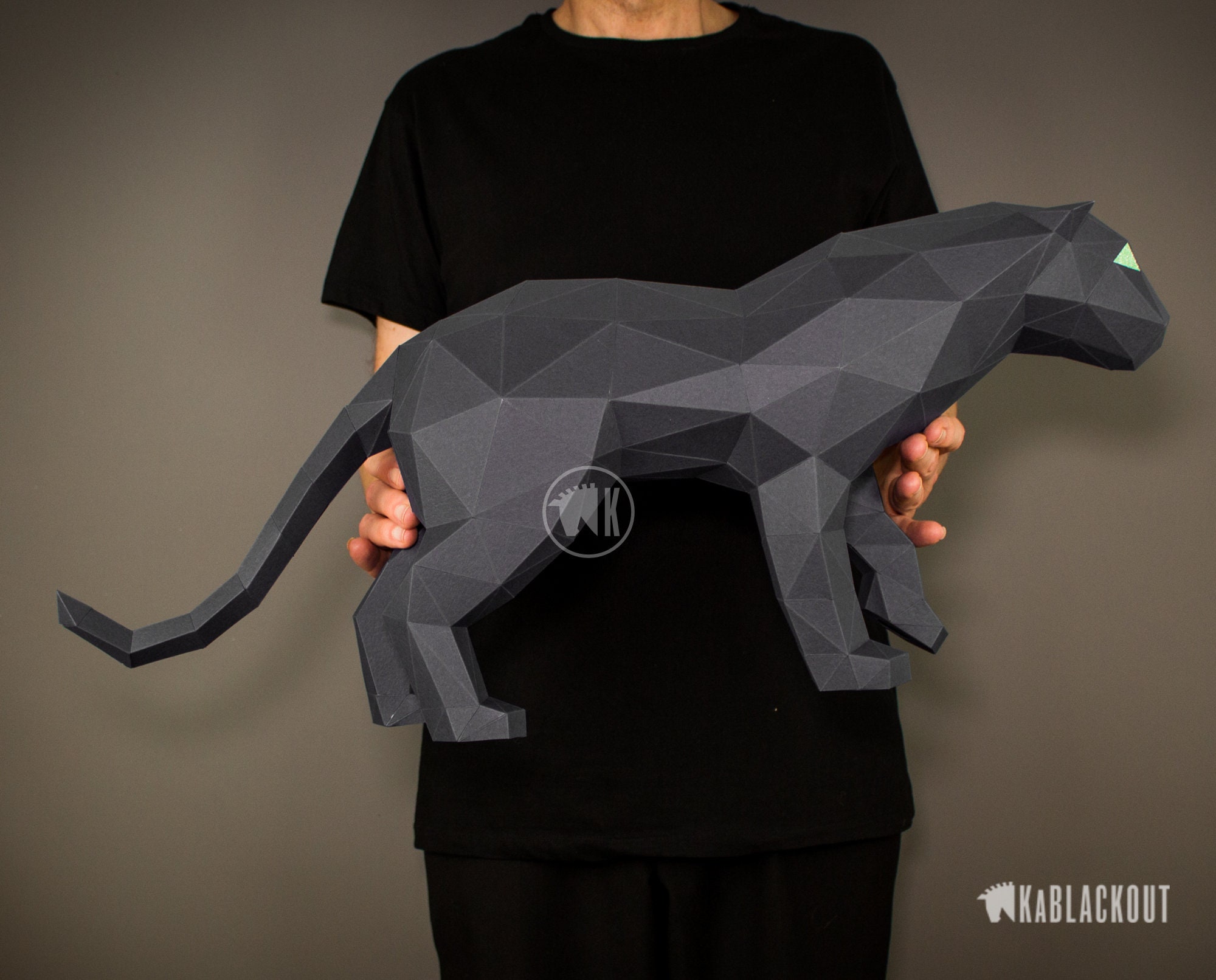 Panther Papercraft Template, Papercraft Panther, Polygonal Papercraft ...