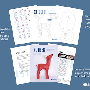 Deer Papercraft Template, Printable PDF Reindeer Pattern, Low Poly ...