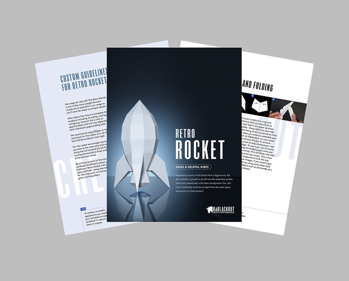 Rocket Papercraft Template, DIY Papercraft, 3D Rocket, Printable Space ...