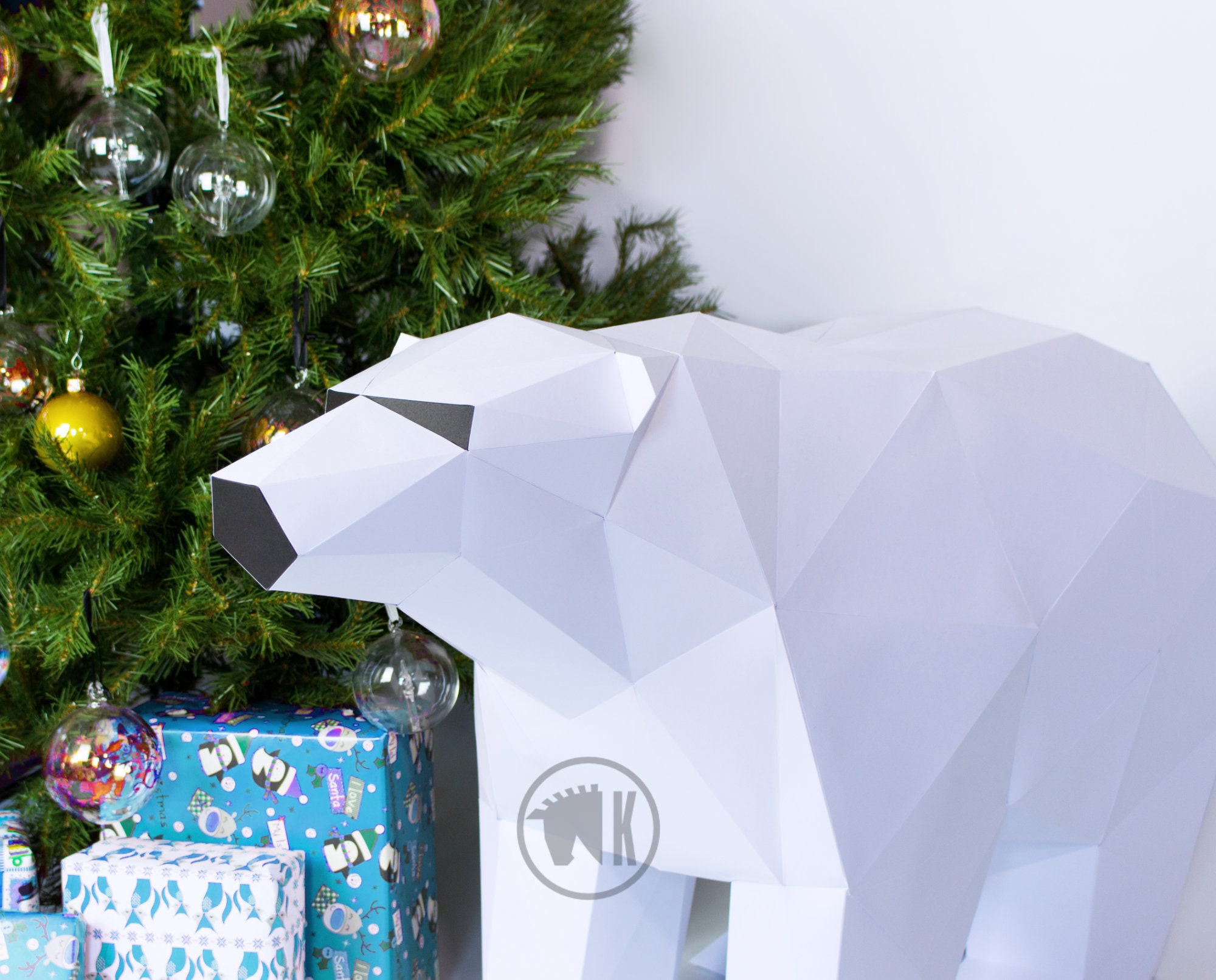 XL Polar Bear Template Polar Bear Papercraft Pattern DIY Low - Etsy Canada