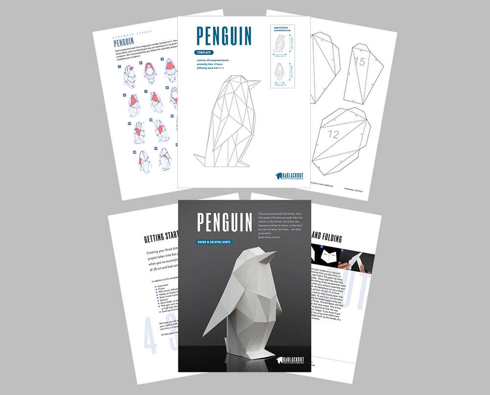 Penguin Papercraft Template DIY Paper Penguin Low Poly - Etsy UK