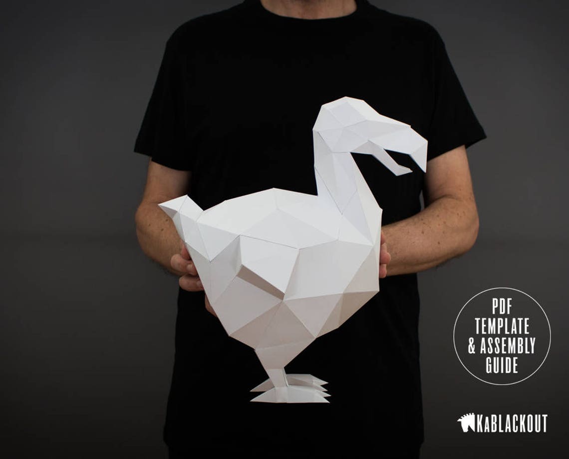 Dodo Papercraft Template, Low Poly Dodo, Dodo Decor, DIY Dodo, Dodo ...