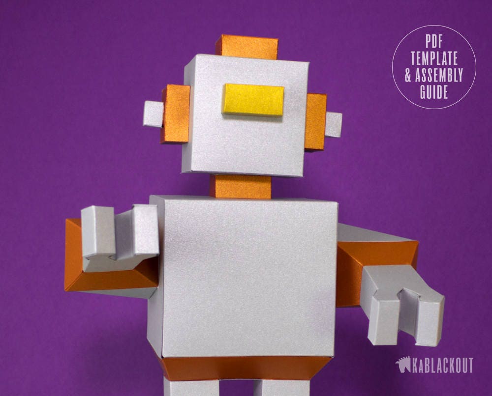 Robot Papercraft, DIY Robot Template, Robot Party Decor, Robot Birthday ...