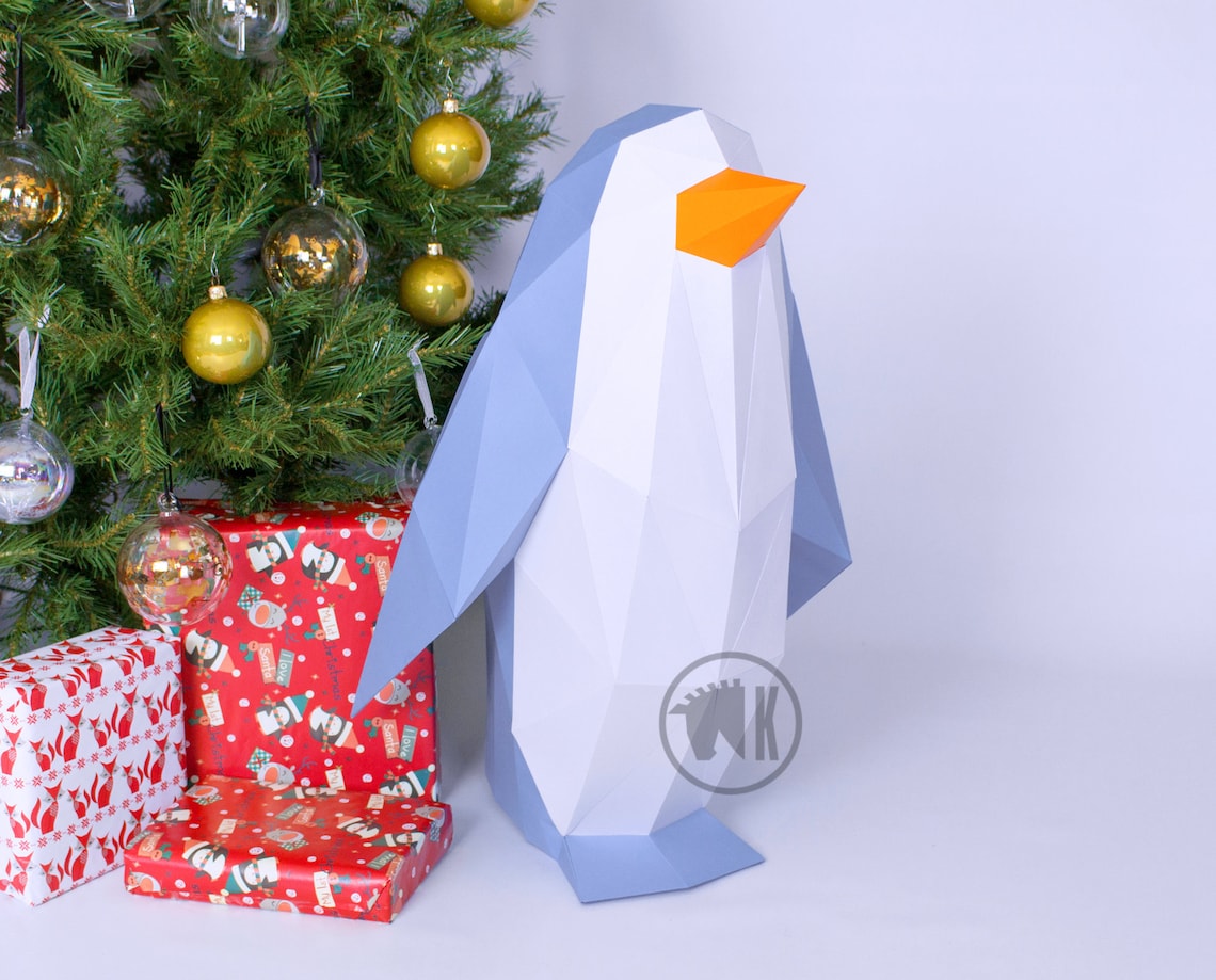 XL Penguin Template, Papercraft Penguin Pattern PDF, Low Poly Penguin ...