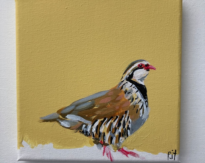 Original Art Red Legged Partridge Yellow - Etsy