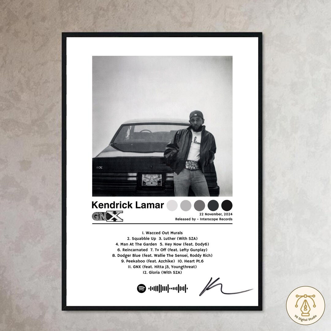 Kendrick Lamar GNX Album Cover Poster, Vinyl Digital Print, Rap Hip Hop ...