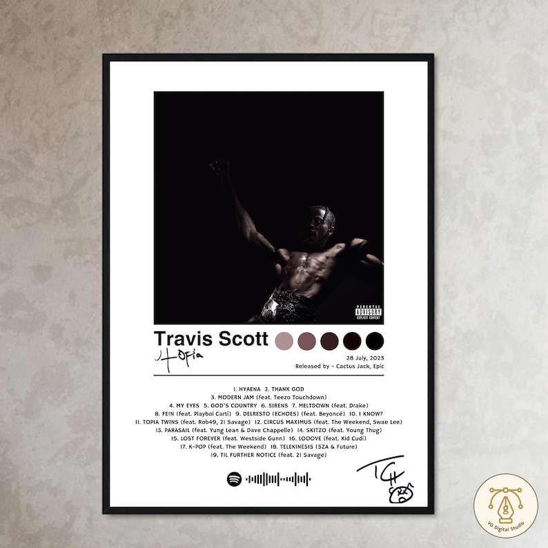 Travis Scott Utopia Album Cover Poster, Vinyl Digital Print, Rap Hip ...