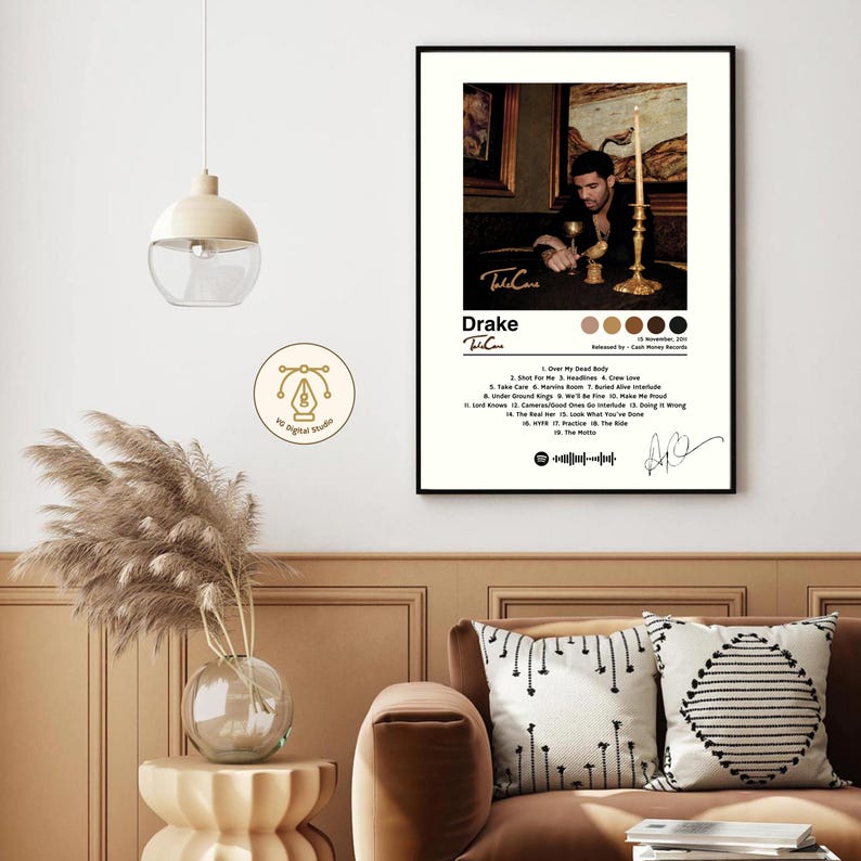 Drake Album Cover Poster, Set of 3 Album Vinyl Digital Prints, Rap Hip ...