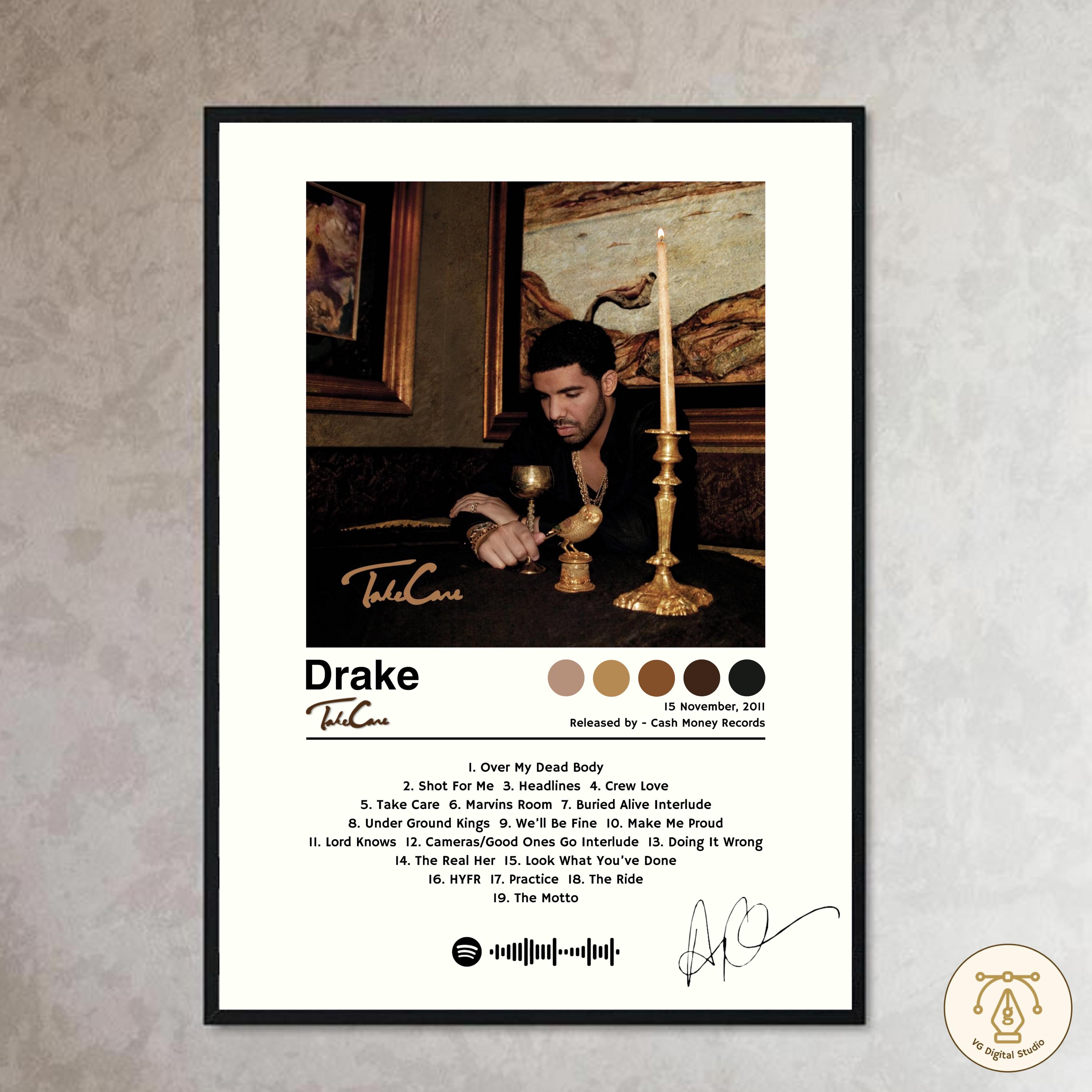 Drake Album Cover Poster, Set of 3 Album Vinyl Digital Prints, Rap Hip ...