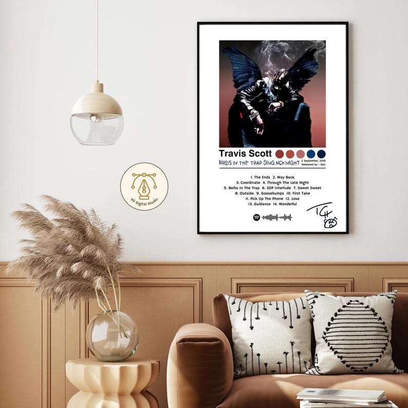Travis Scott Album Cover Poster, Set of 3 Vinyl Digital Prints, Rap Hip ...