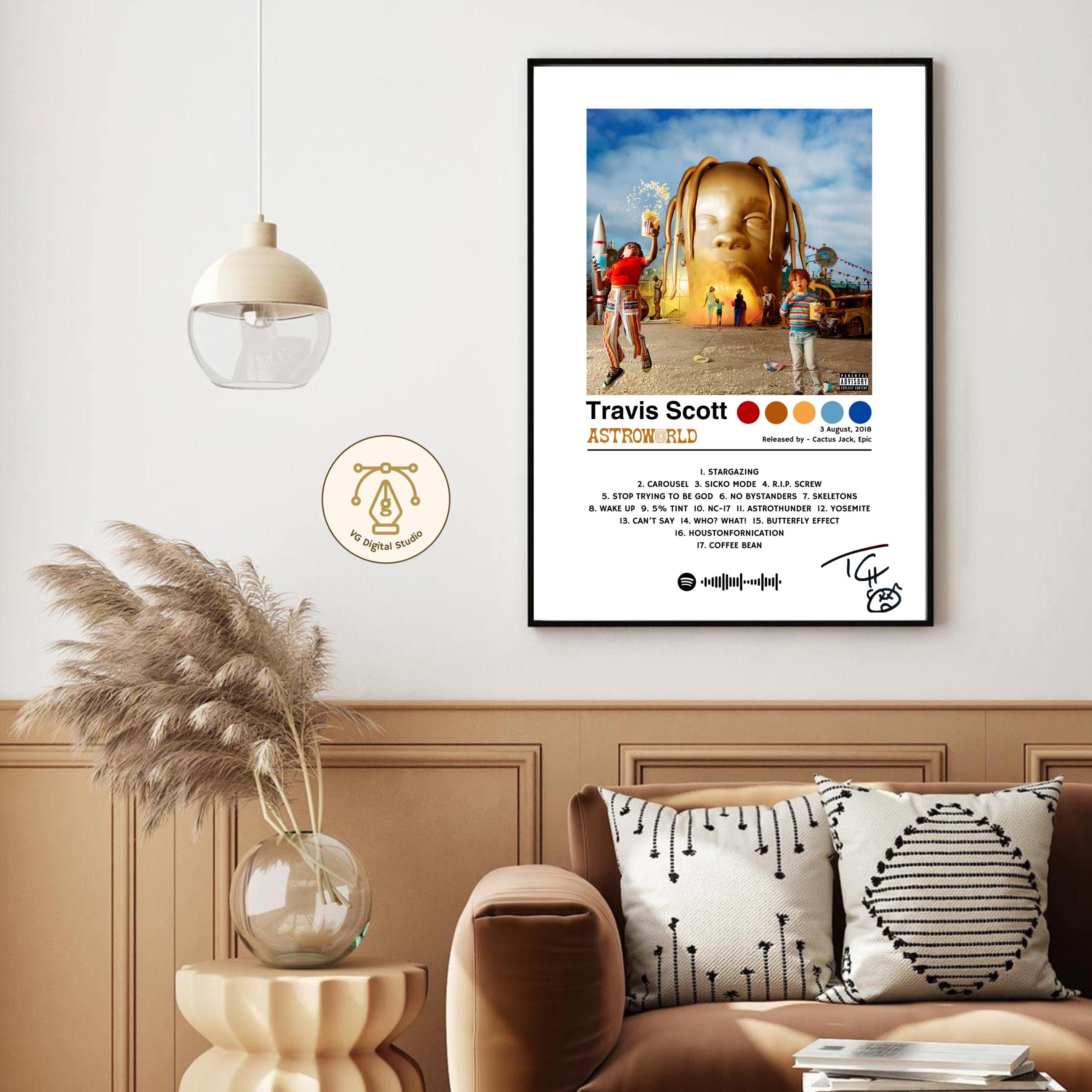 Travis Scott Astroworld Album Cover Poster, Vinyl Digital Print, Rap ...