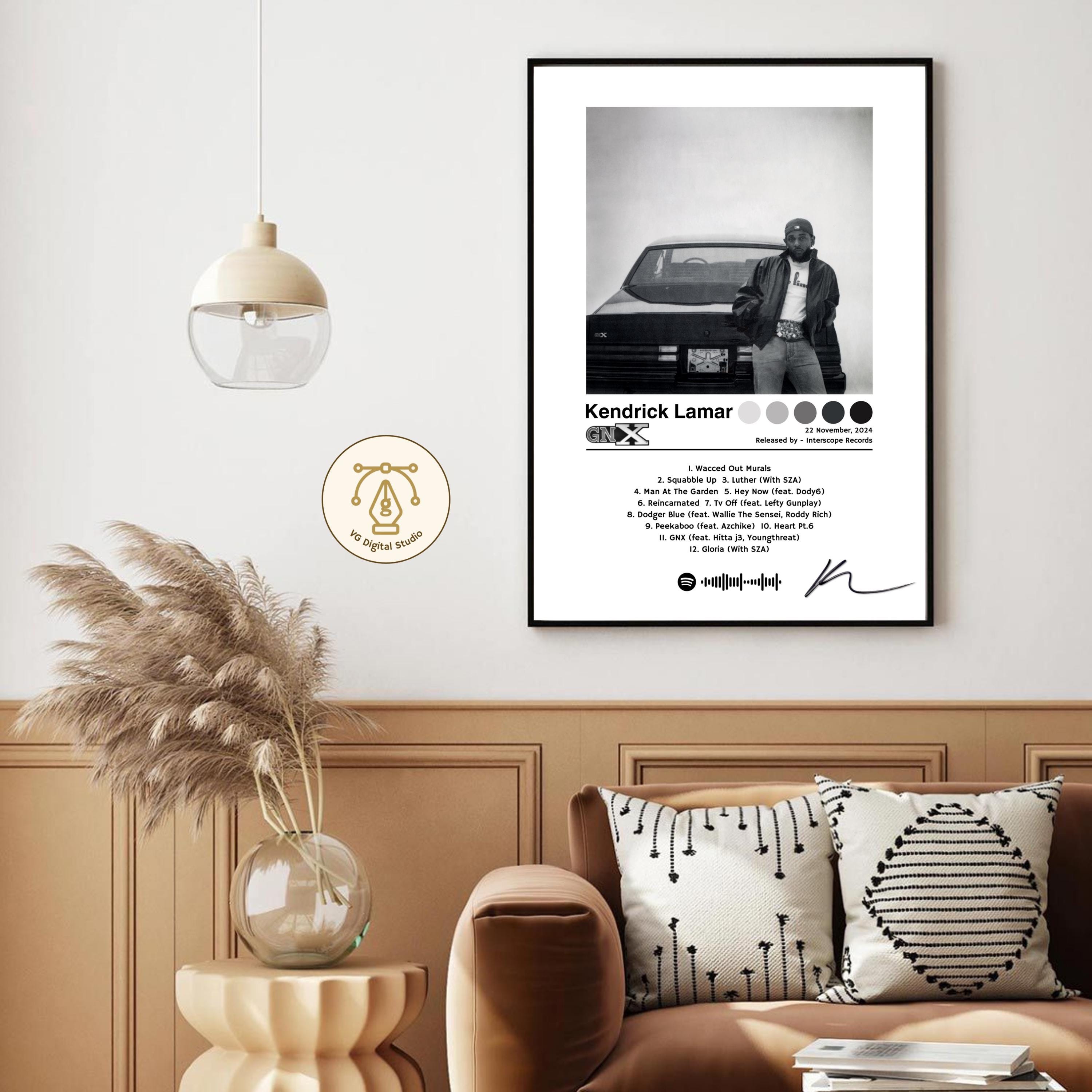 Kendrick Lamar Album Cover Poster, Set of 3 Vinyl Digital Print, Rap Hip Hop Music Wall Art ...