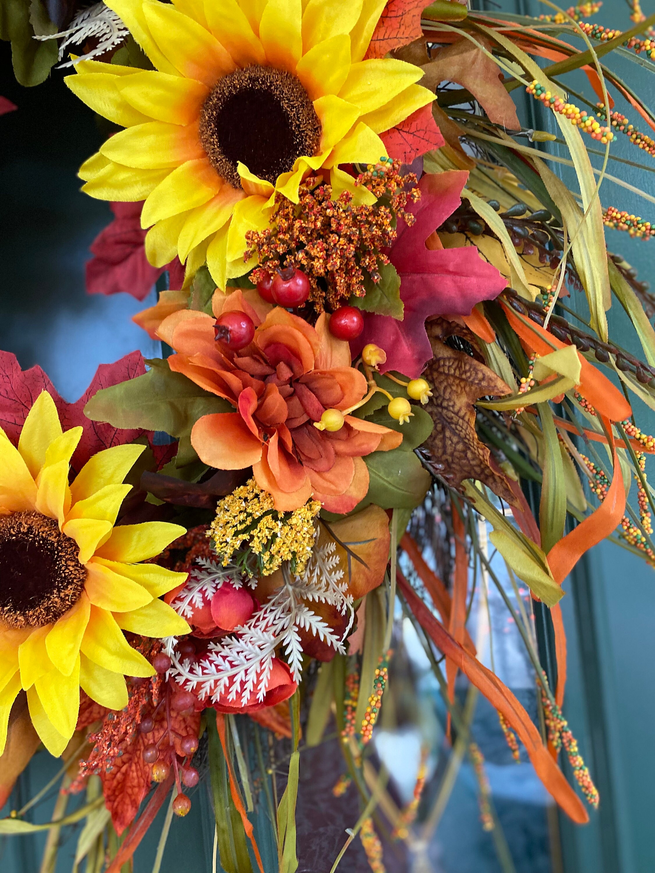 Fall Sunflower Door Wreath: Autumn Harvest Decor - Etsy