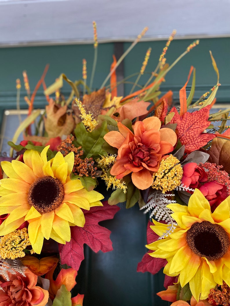 Fall Sunflower Door Wreath: Autumn Harvest Decor - Etsy