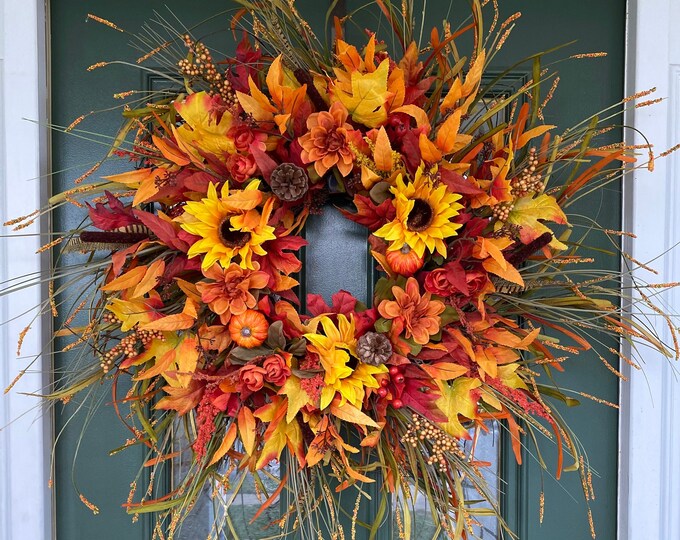 Extra Large Fall Wreaths - Fall Wreaths for Front Door - Fall Door ...