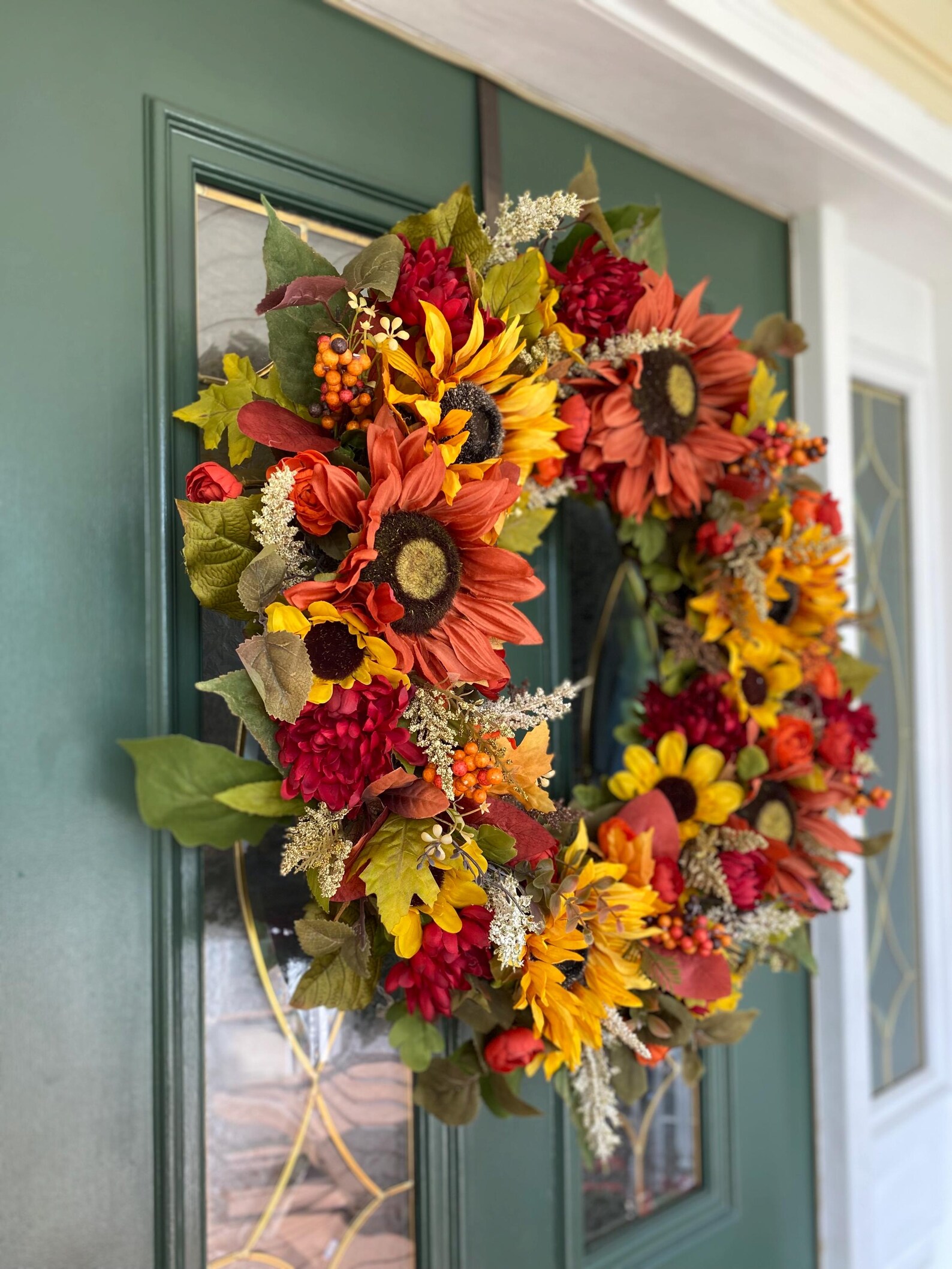Extra Large Sunflower Fall Wreath – Autumn Front Door Decor - Etsy