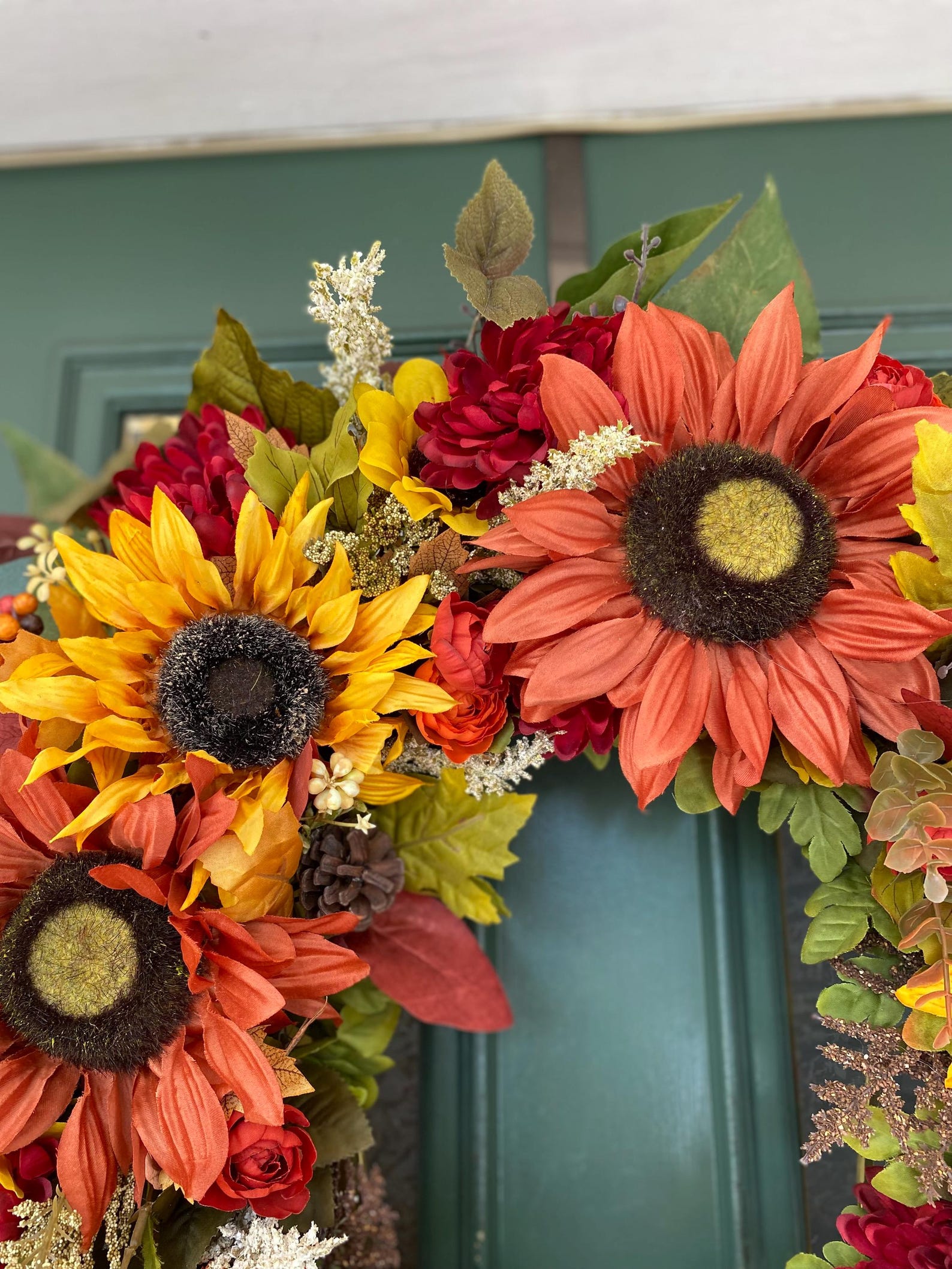 Extra Large Sunflower Fall Wreath – Autumn Front Door Decor - Etsy