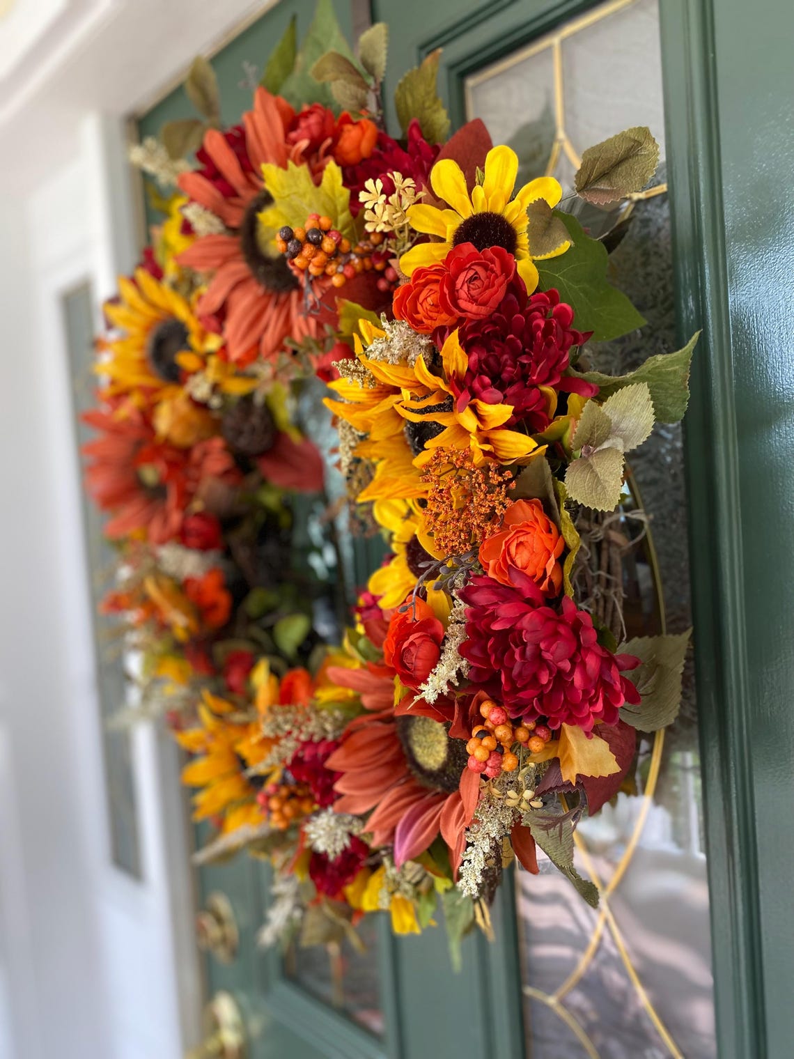 Extra Large Sunflower Fall Wreath – Autumn Front Door Decor - Etsy