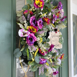 Pansy Wreaths - Spring Wreath for Front Door - Spring Wreaths - Spring ...