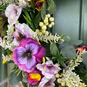 Pansy Wreaths - Spring Wreath for Front Door - Spring Wreaths - Spring ...