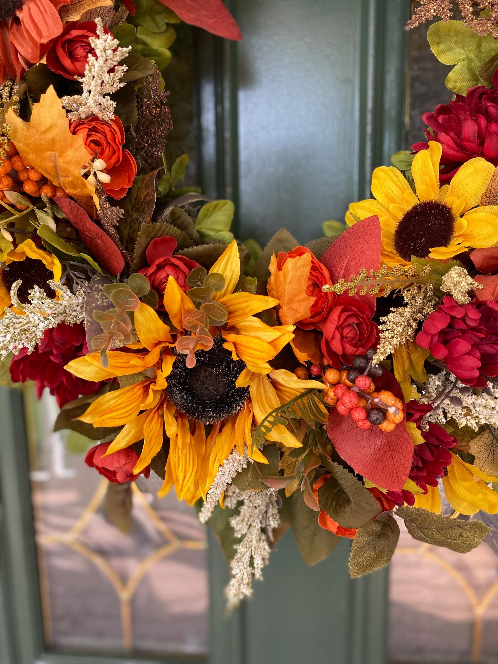 Extra Large Sunflower Fall Wreath – Autumn Front Door Decor - Etsy
