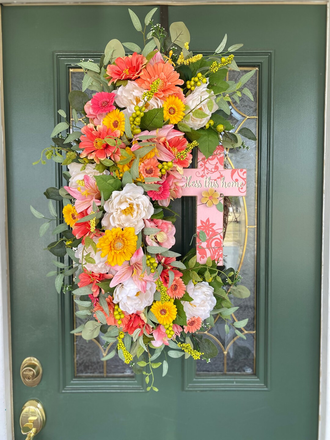 Extra Large Spring Door Wreath - Spring Wreaths for Front Door - Spring ...