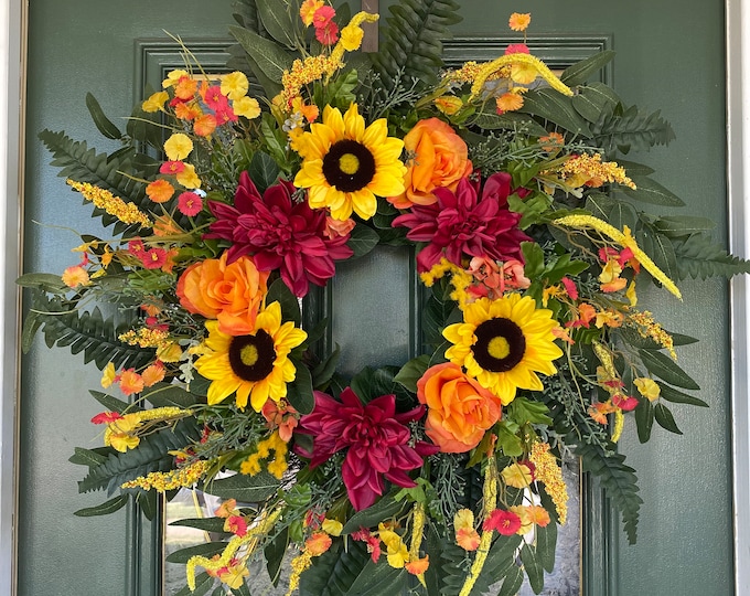 Extra Large Summer Door Wreath - Front Door Wreaths - Summer Door ...