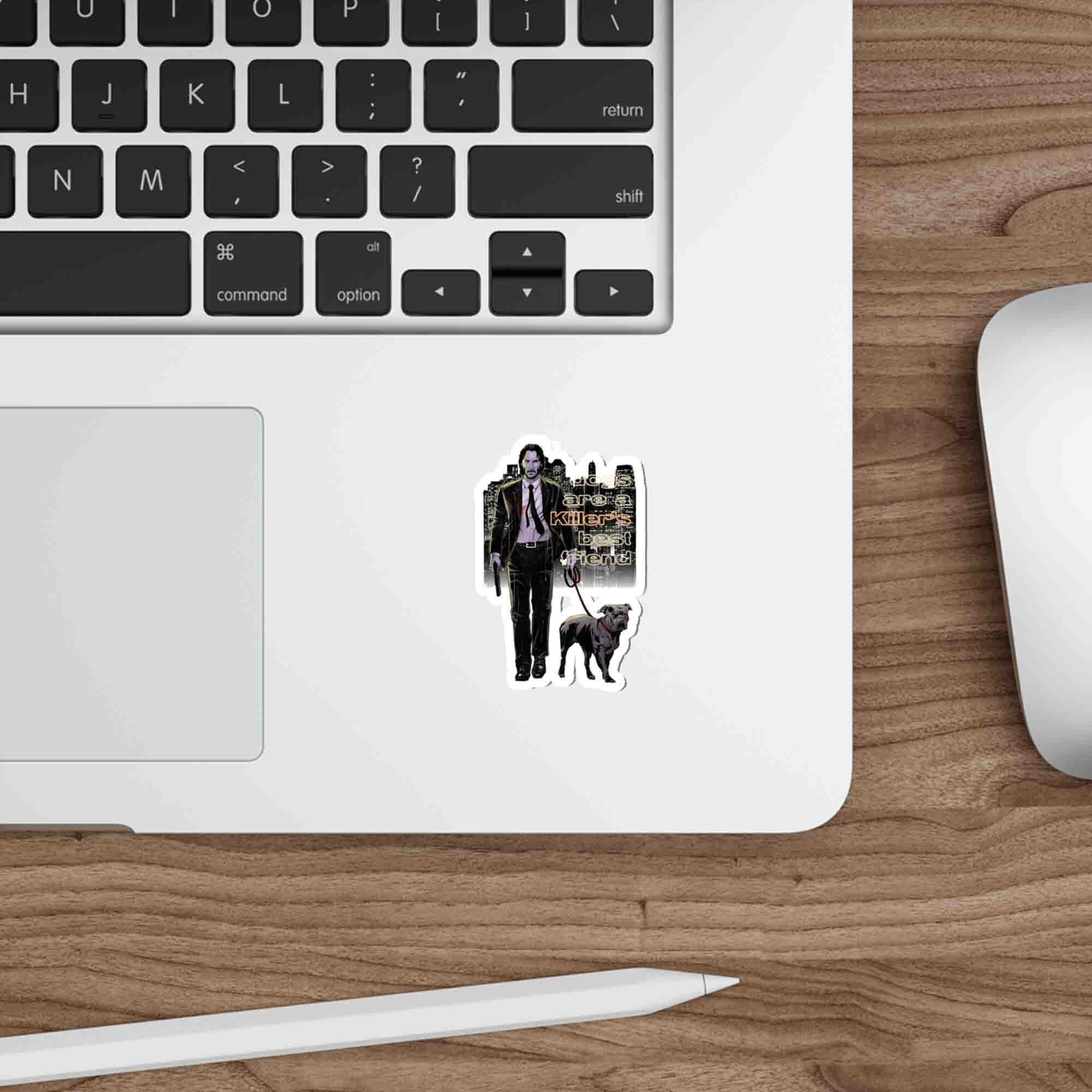 John Wick With Dog Sticker, John Wick Ready for Fight, Dangerous Keanu ...