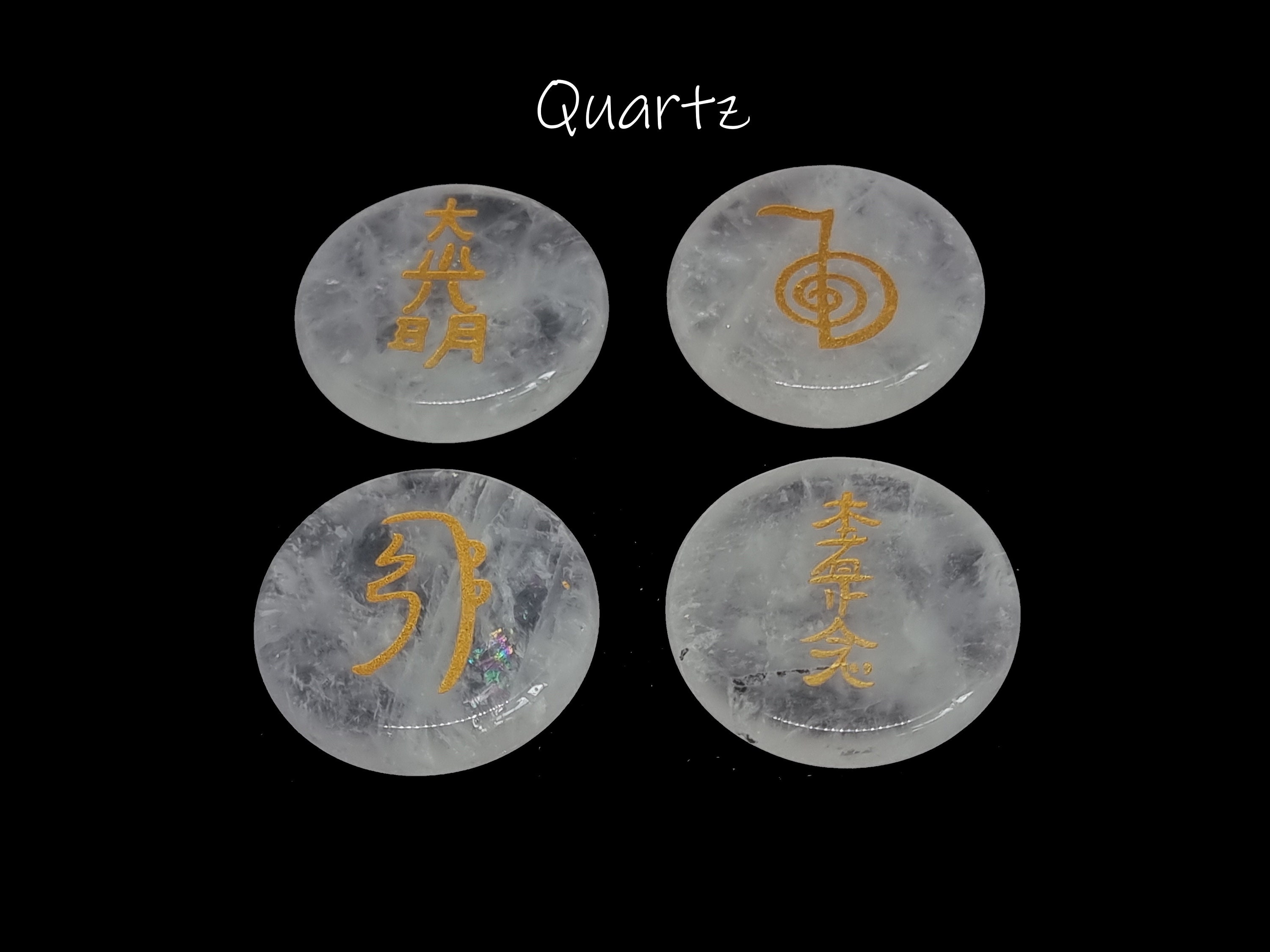 4 Reiki Symbols Engraved Gemstone Palm Stone Natural Divination ...