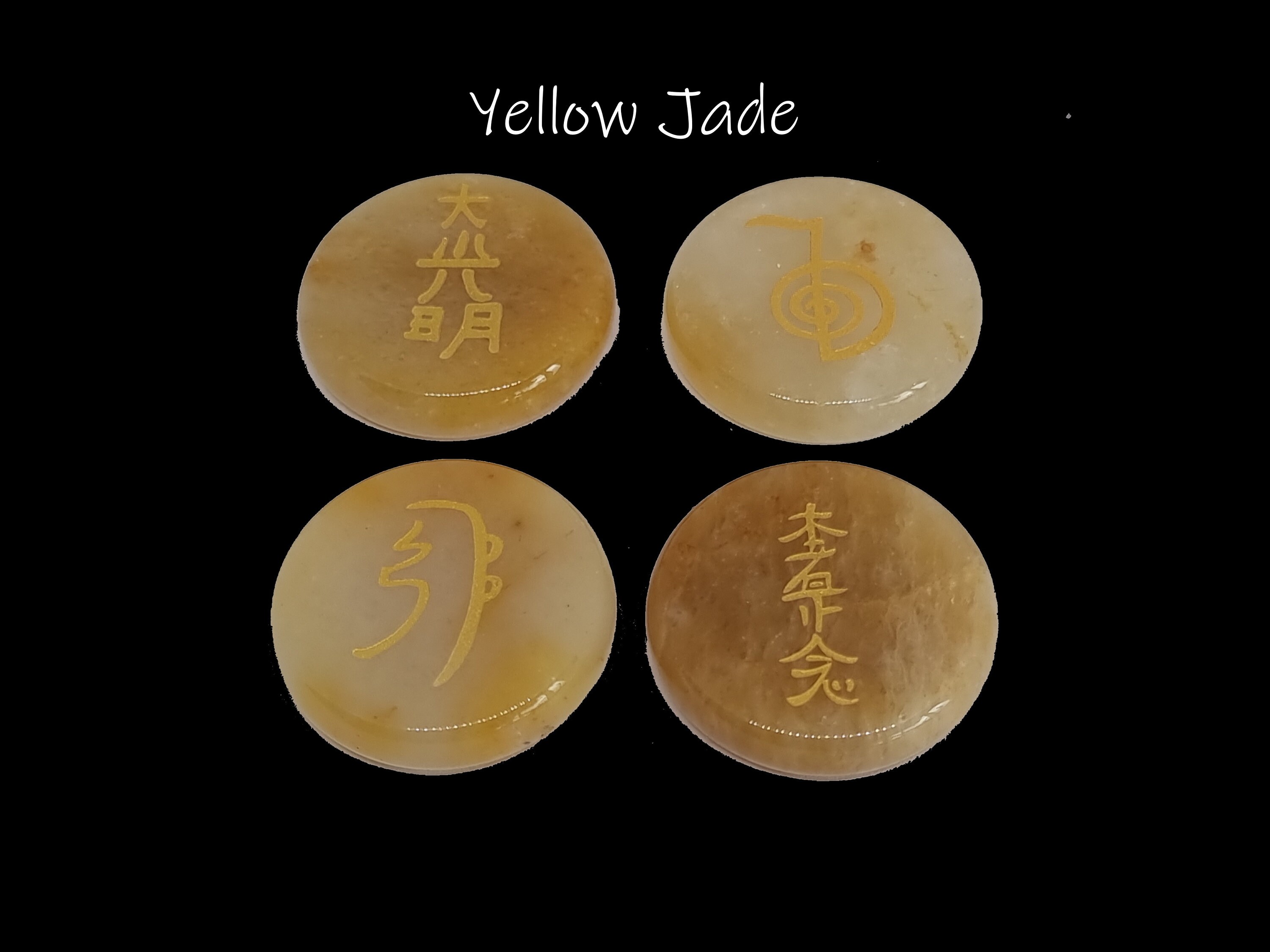 4 Reiki Symbols Engraved Gemstone Palm Stone Natural Divination ...