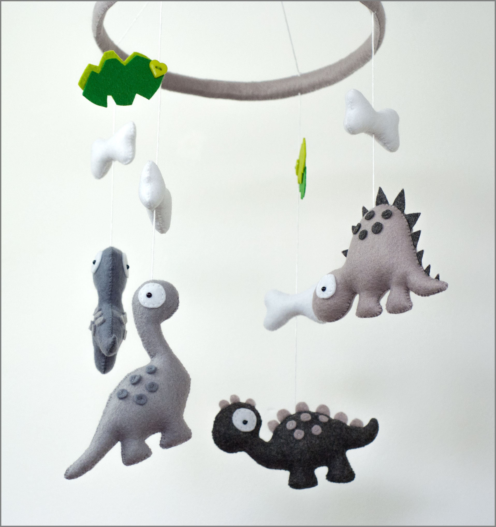 Felt Baby Dinosaur Mobile for Nursery Decor/Monochrome Neutral | Etsy